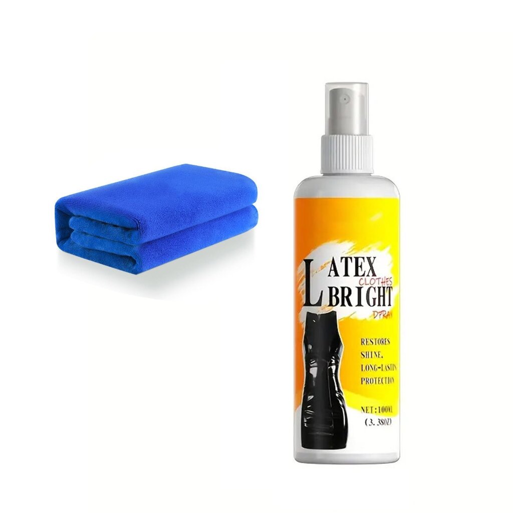 Latex Shine Sprays 100ml with Cleaning Towel Permanent Gloss Effect Protective Coating Humidity Resistant for Home Use