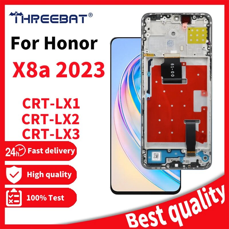 6,7-дюймовый IPS ЖК-дисплей 90 Гц для Honor X8a 2023 CRT-LX1 CRT-LX2 CRT-LX3, With Black Frame