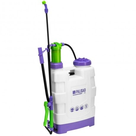 Опрыскиватель 12 л, ранцевый, с насосом, шлангом, разбрызгивателем Palisad