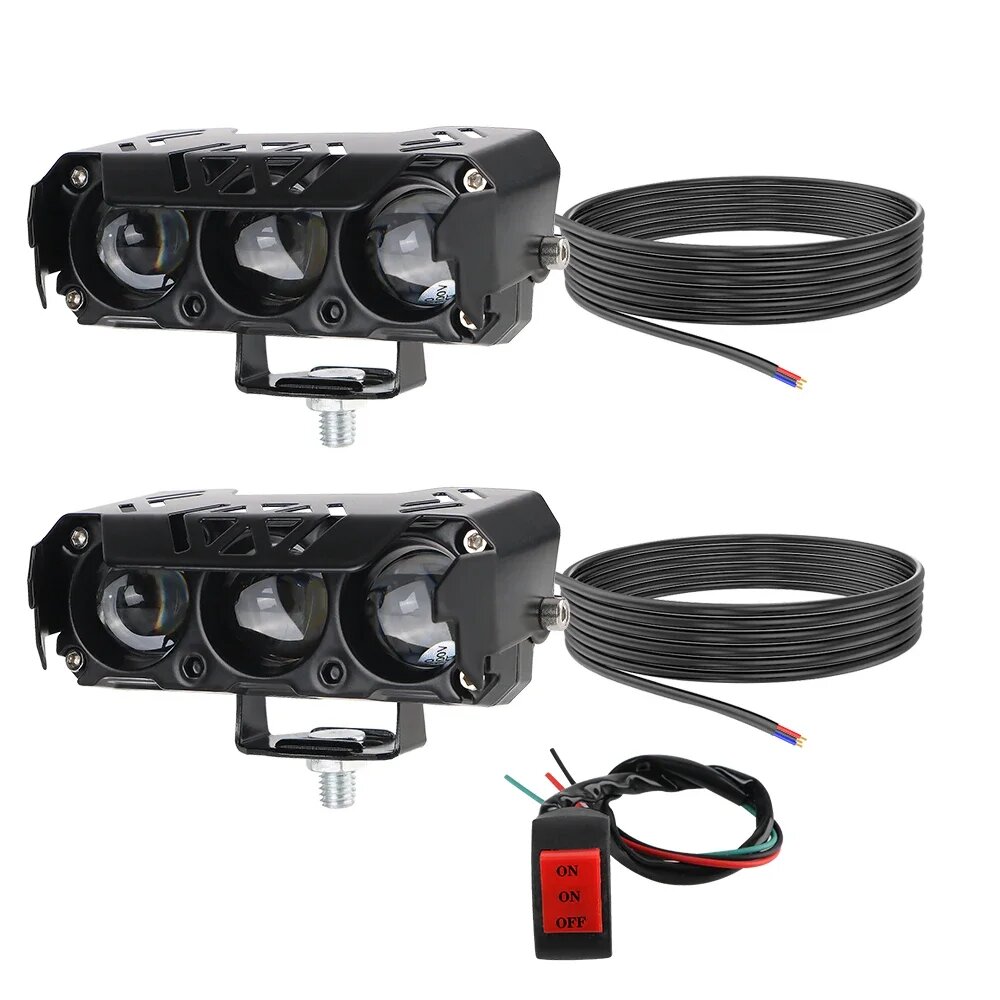 8-85 В прожекторы для мотоциклов, противотуманные фары, светодиодные линзы, дальний ближний свет, рабочие прожекторы, индикатор скутеров, автомобильное освещение 2pcs set