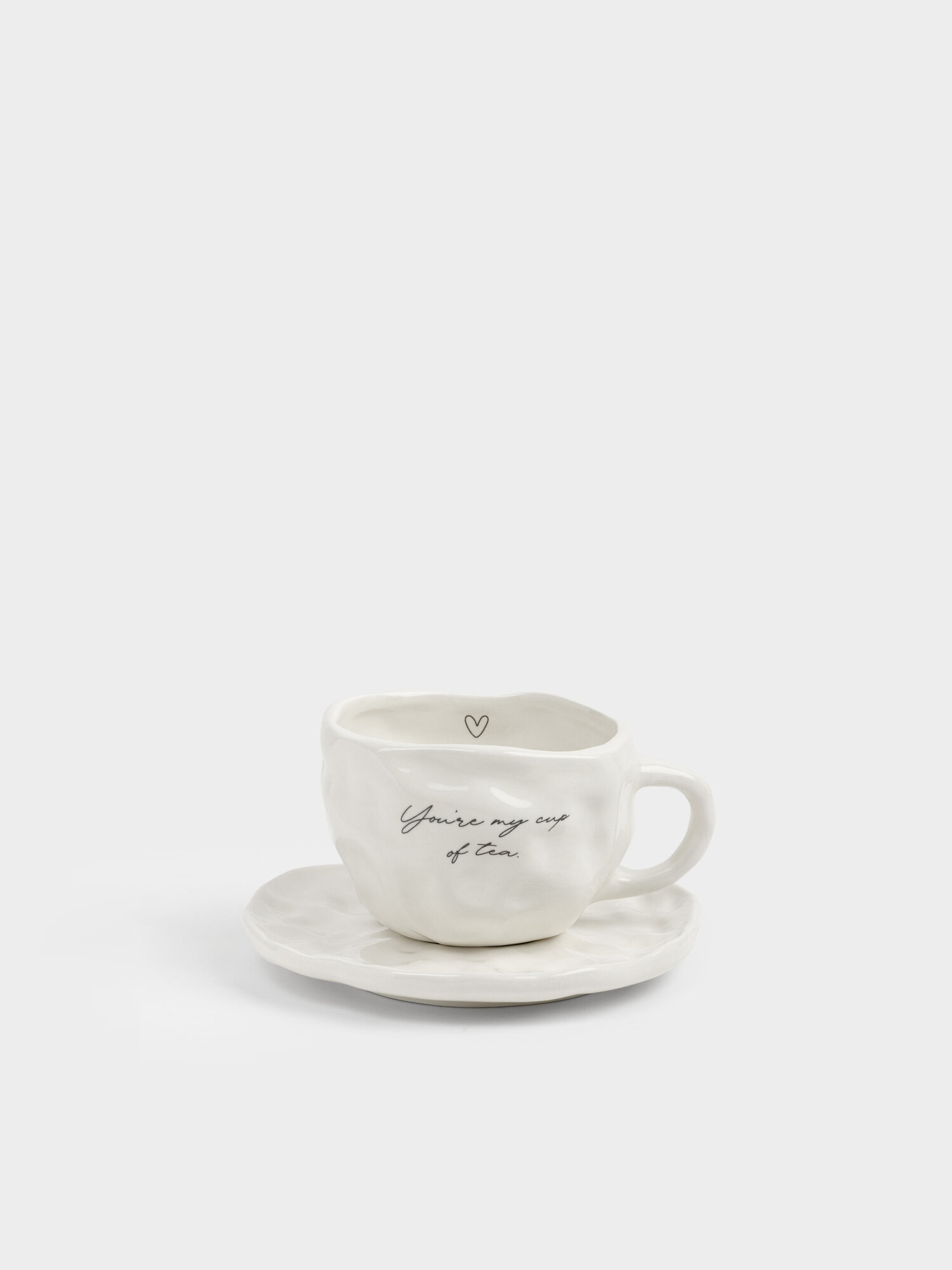 Пара чайная, 1 перс, 2 пр, 300 мл, керамика D, молочная, You're my cup of tea, Crumple amour, Kuchenland