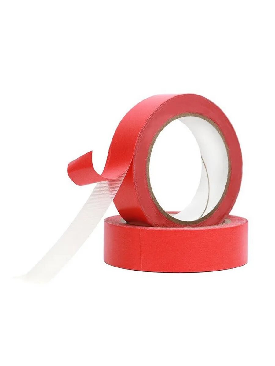 Двусторонняя лента Линтуан красная 15ммх50м, усиленная
