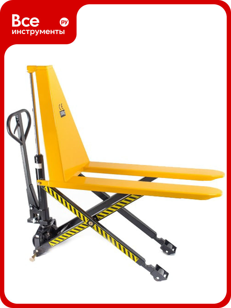 Гидравлическая тележка TOR 1500 кг HLS1500Q с ножничным подъемом полиуретан. колеса 1002029