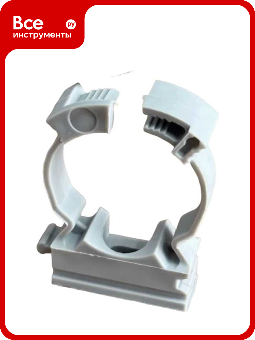 Крепеж клипса для гофрированной трубы, одинарный тип, нейлоновая конструкция с замком, серый цвет, прямой монтаж