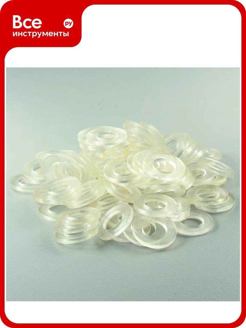 Прокладка СТМ 1/2", силикон, 18x10x2 мм, для гибкой подводки, 100шт SSFHC012-100