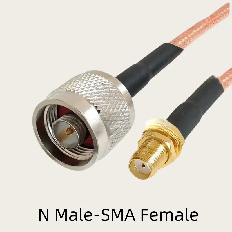 RG142 кабель переходник N Male - SMA Male & Female 0.1m, NM-SMAF-RG142
