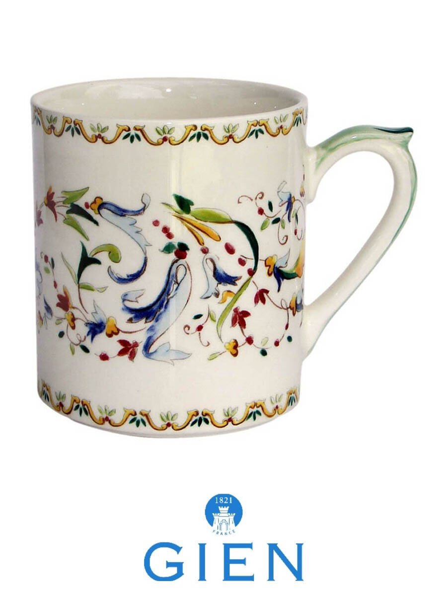 Кружка фаянсовая Gien Toscana, 255 мл, декор, глазурь, Франция