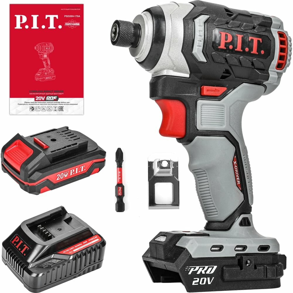 Аккумуляторный бесщеточный винтоверт P.I.T. IMPACT