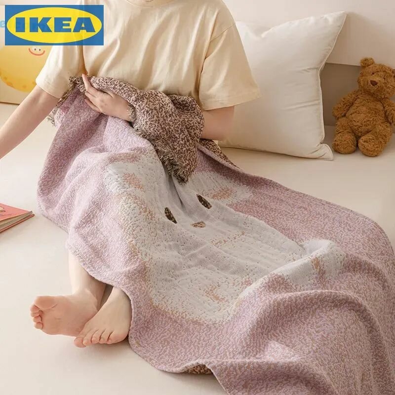IKEA Плед жаккардовый , Хлопок, 80 см х 160 см