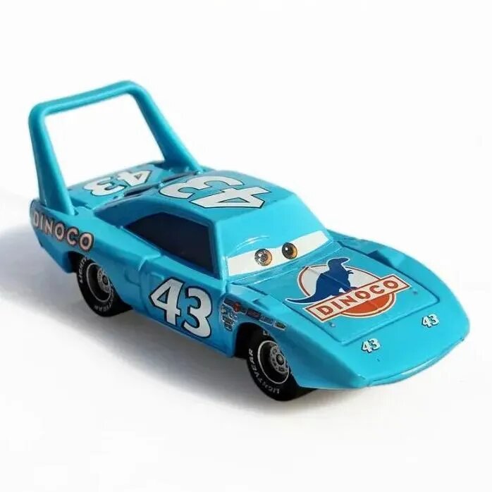 Машинка Disney Pixar Cars 43 Dinoco King, гоночная машинка, масштаб 1:55, голубой цвет, для детей — фото 1