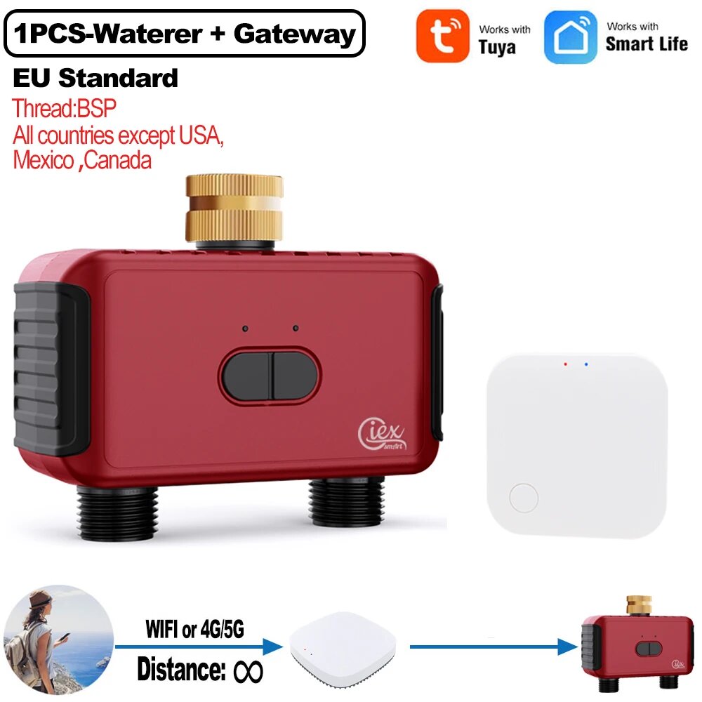Smart Life Tuya WiFi контроллер полива, EU, 1PCS-Valve-HUB-EU