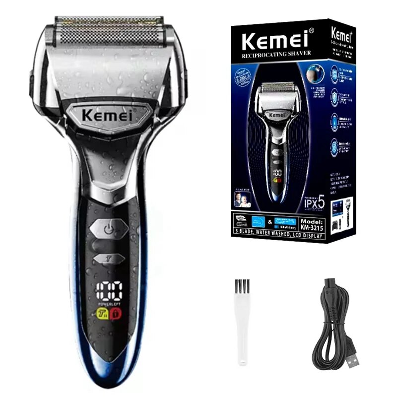 Электробритва Kemei KM-3215, 5 лепестков, с коробкой