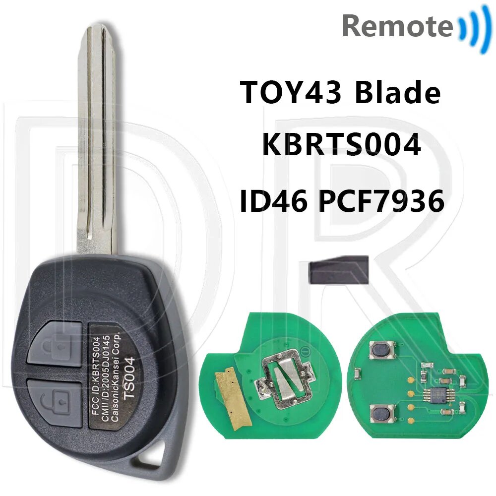 Отличный чип ID46 PCF7936 315/433ASK/FSK, автомобильный пульт дистанционного управления KBRTS004, ключ для Suzuki Swift SX4 Vitara Jimny Vitara Alto Grand Ignis Splash ID46 Full Key TOY43, For 433 ASK