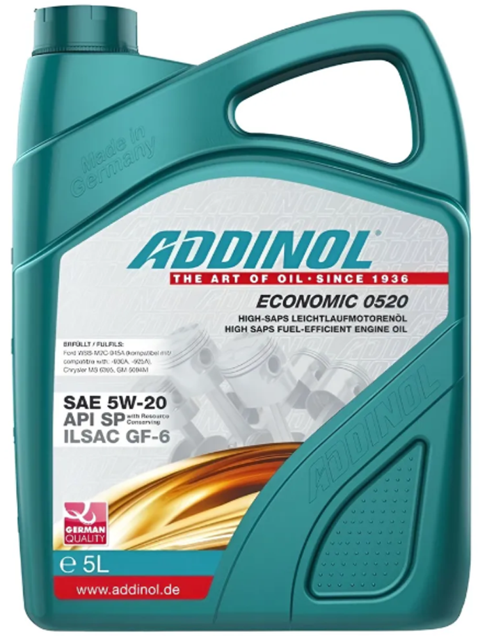 Моторное масло ADDINOL 5W-20 ECONOMIC 0520 5 л.