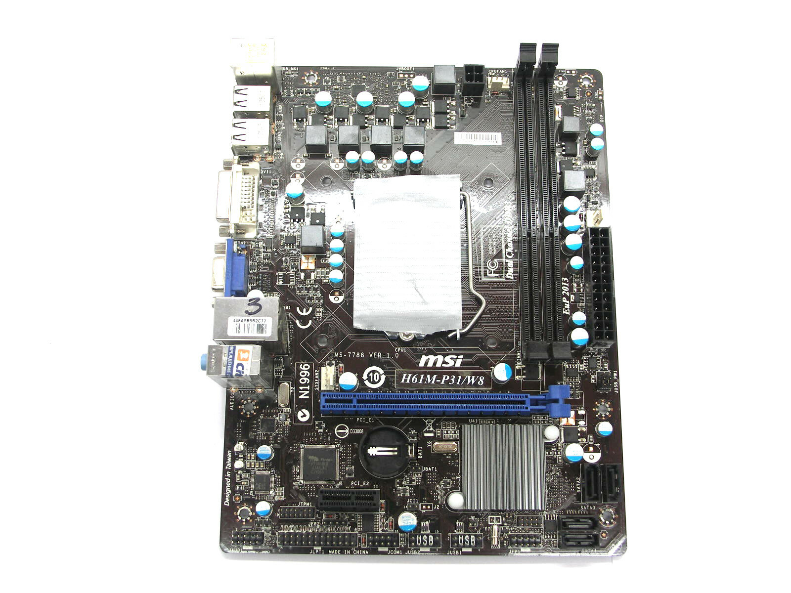 Материнская плата S-1155 MSI H61M-P31/W8 MS-7788 VER:1.0, PCI-E/2xDDR3/GbLAN/Sb/DVI/VGA/mATX