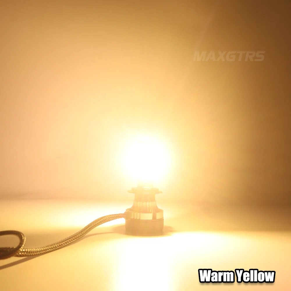 2 шт. 34000LM Супер яркий H11 H8 H7 9005 HB3 H4 Светодиодная лампа Canbus без Warm Yellow, 9006/HB4