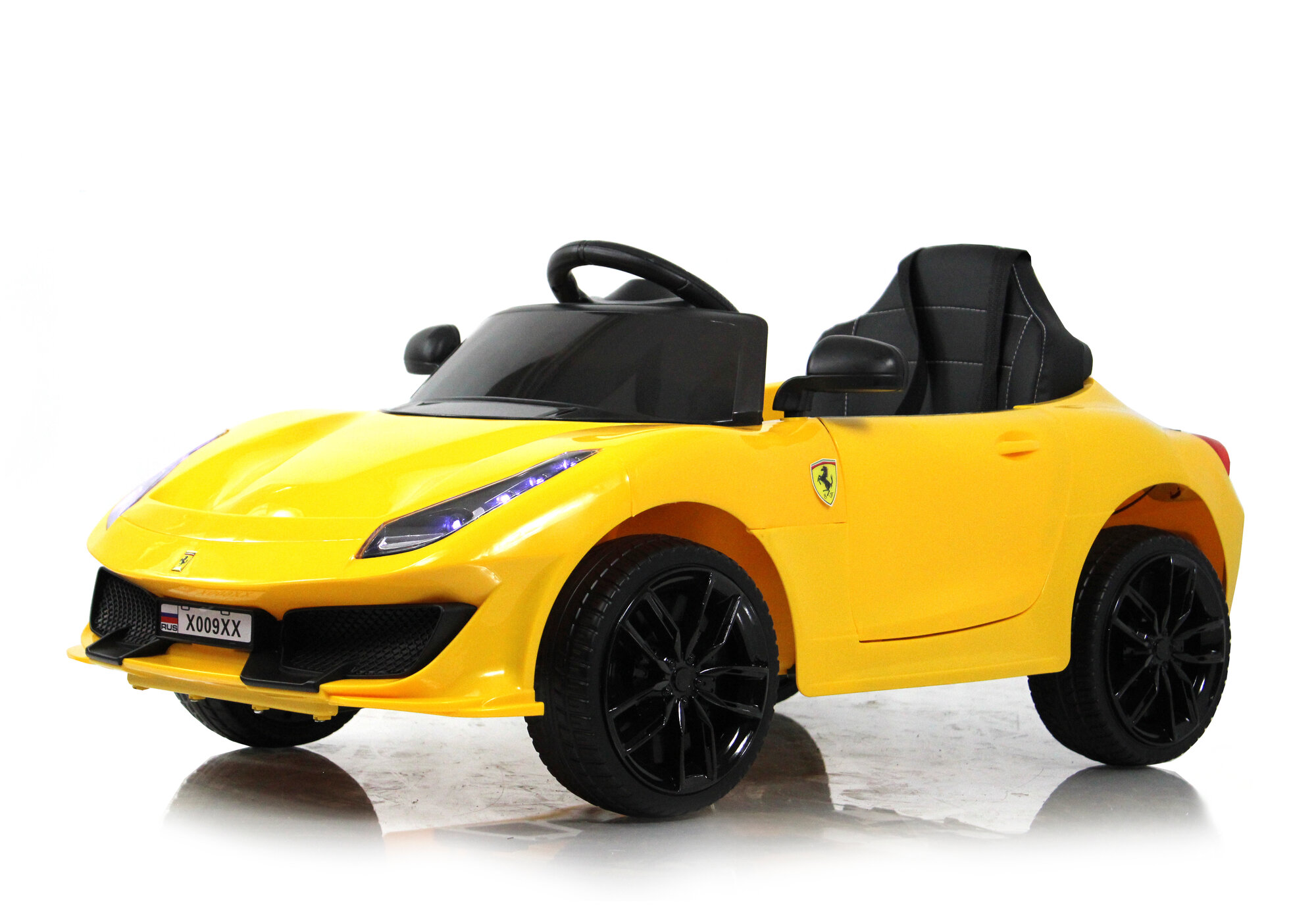 Детский электромобиль RiverToys X009XX с дистанционным управлением, одноместный желтый