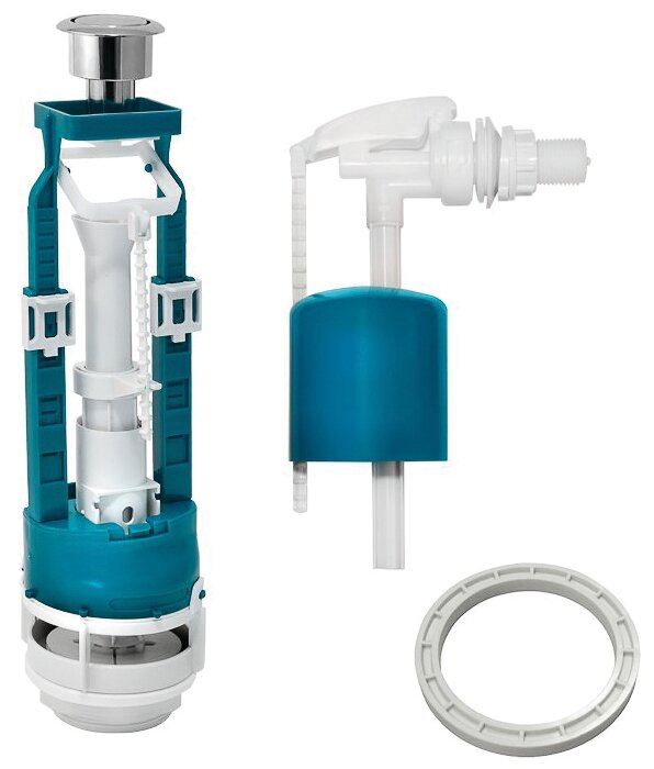 Арматура для унитаза Инкоэр боковой подвод 1/2 кнопка пластик хром (И - СБ1-БпрН-А-В Р)