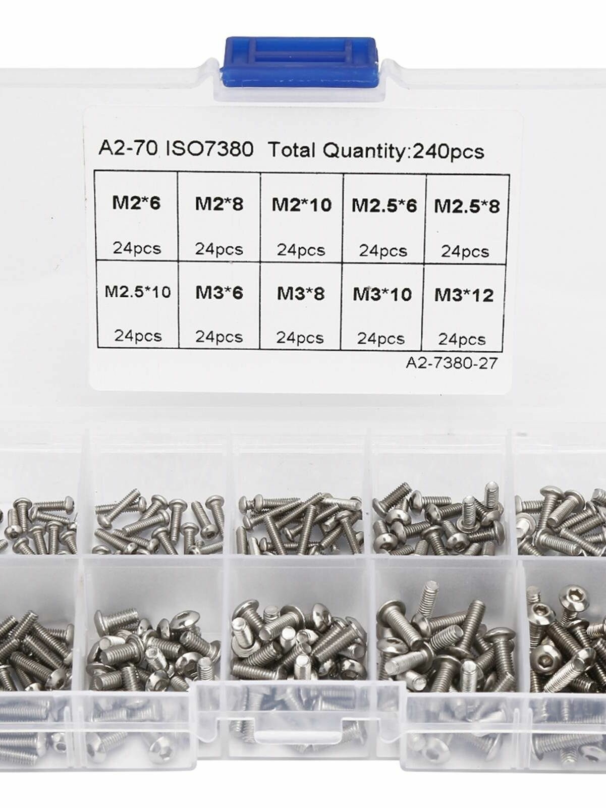 240шт М2 М2.5 М3 набор винтов с шестигранной головкой из нержавеющей стали 304