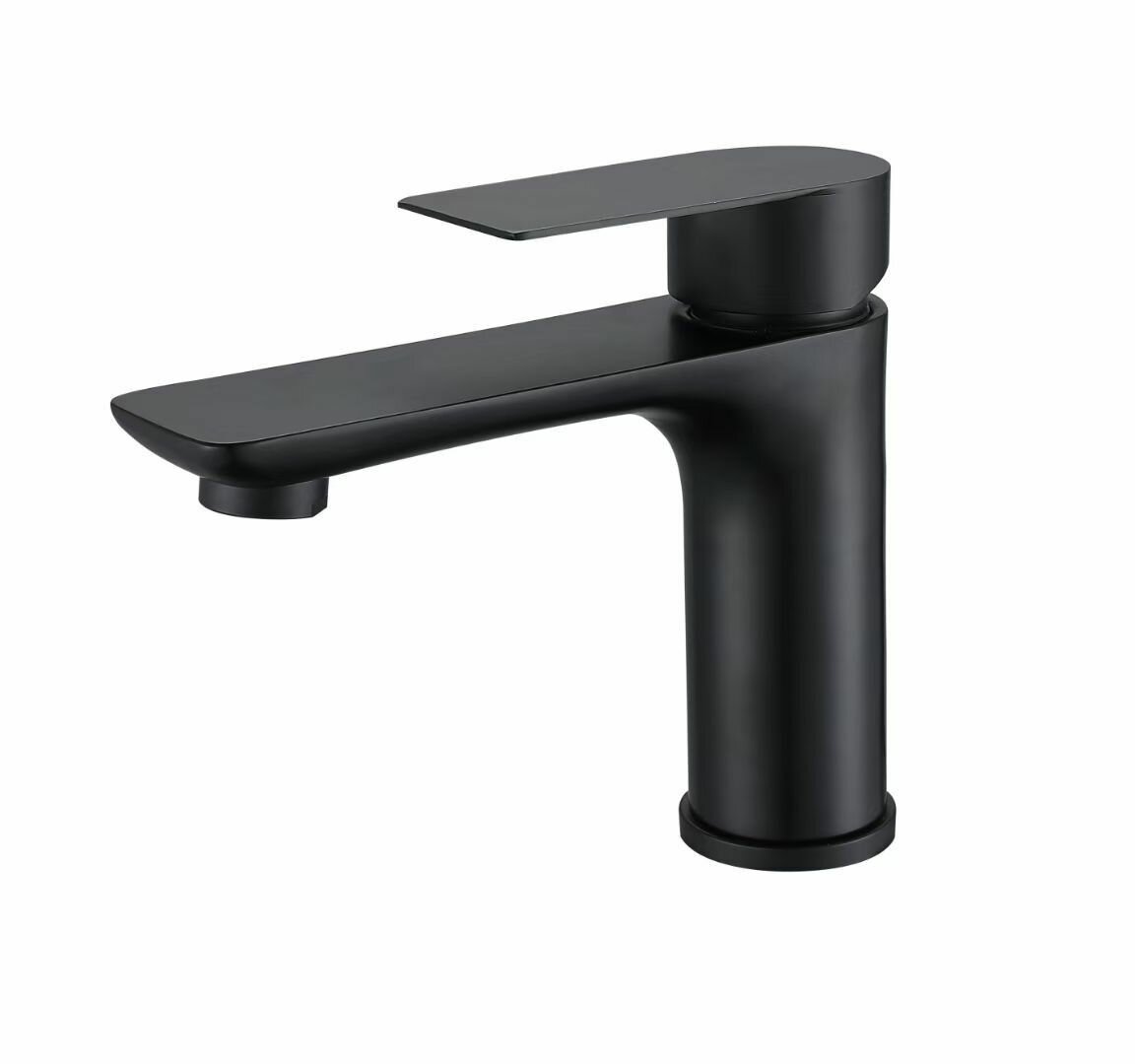 Смеситель для умывальника черный однорычажный матовый высокий излив PM4075-1H
