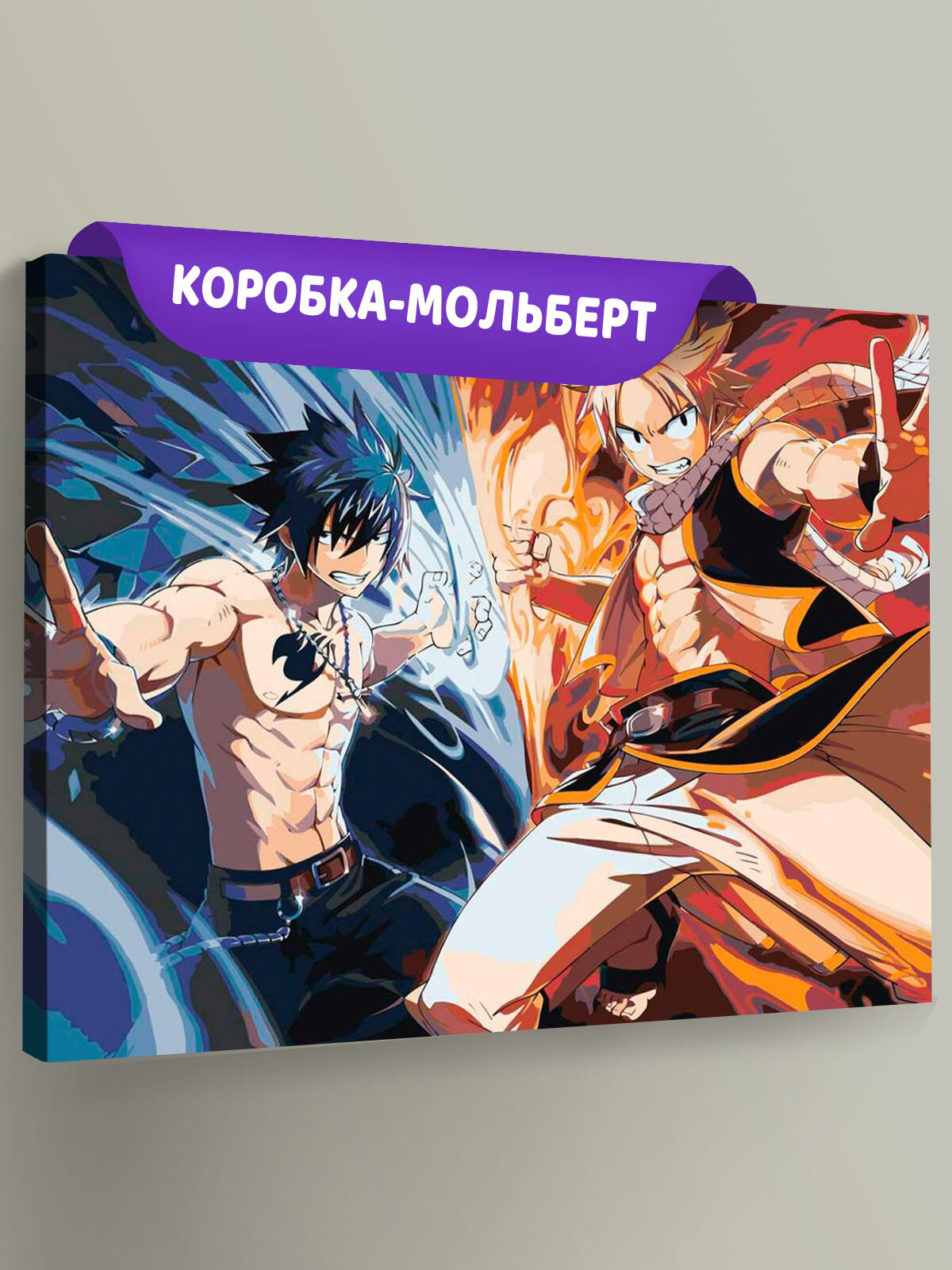 Картина по номерам на холсте с подрамником "Аниме манга Хвост Феи Fairy Tale" Раскраска 40x50 см, Фэнтези Мужчина