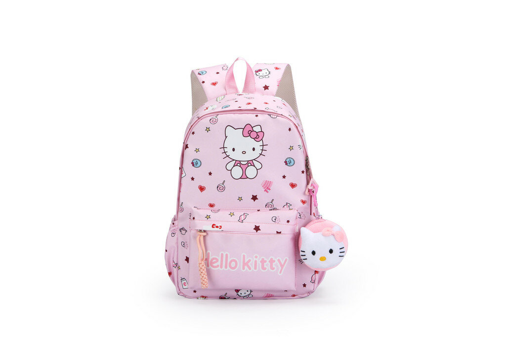 Рюкзак с мультяшным дизайном и мягкой полиэстеровой подкладкой для студентов и креативных путешественников хелло китти розовый