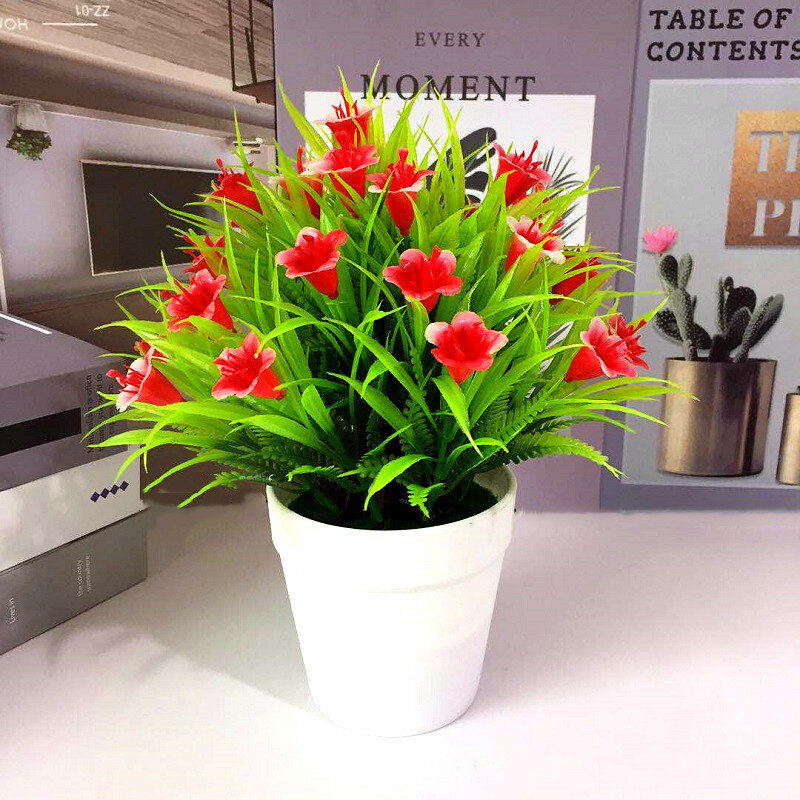 Искусственное зеленое растение с горшком lily and rose для гостиной и офиса декор стильт