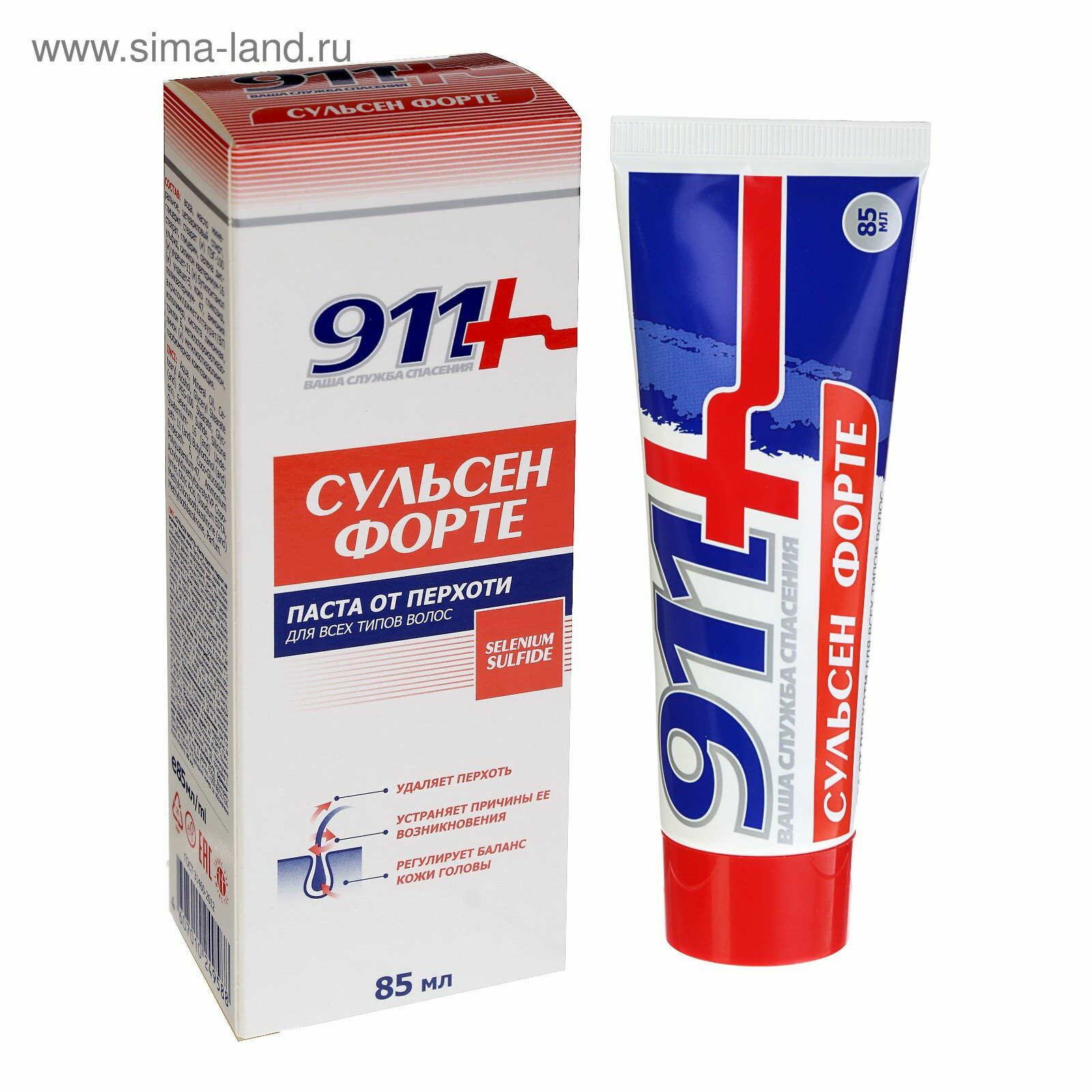 Паста от перхоти Сульсен Форте, 85 мл, вид: паста, тип волос: для всех типов