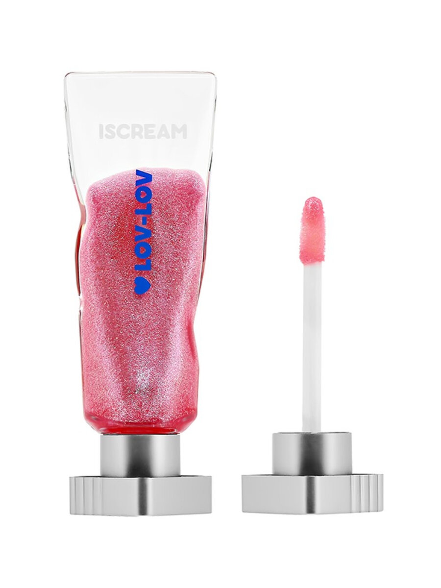 Блеск для губ ISCREAM коллекция LOV-LOV, тон 02, с глиттером