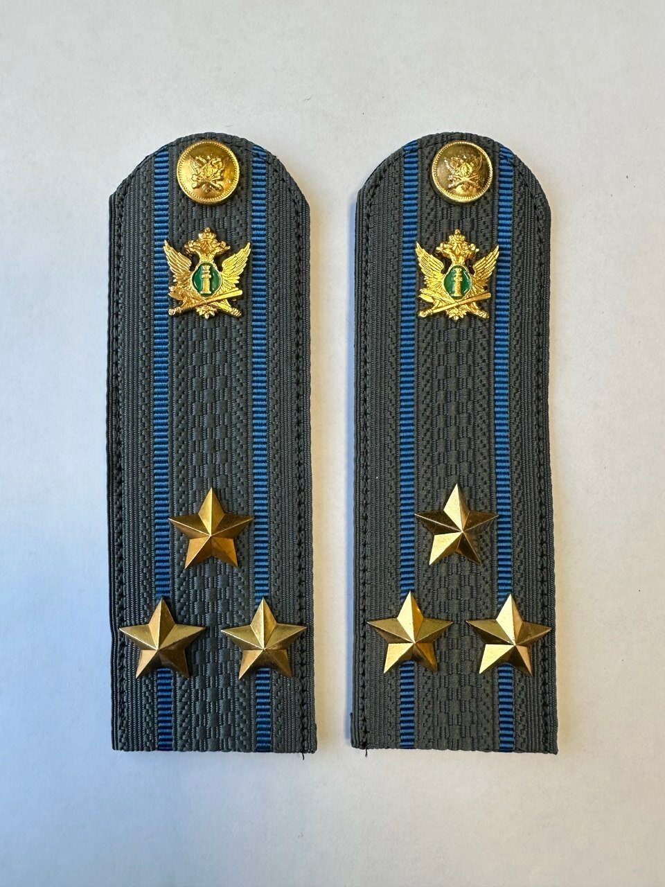 Погоны Фссп с фурнитурой серые звание Полковник картон 14х4,5см