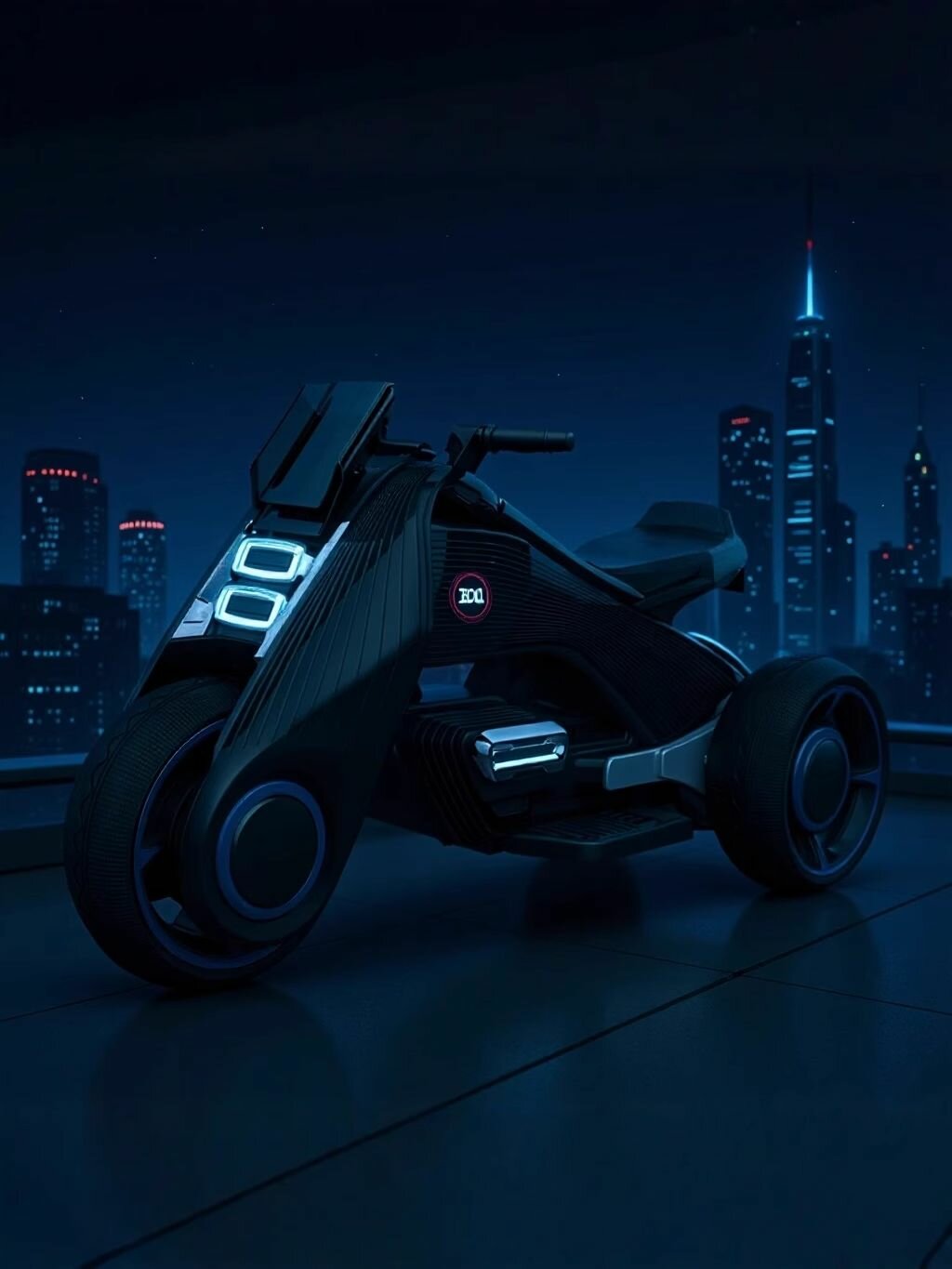 Детский электрический мотоцикл "Без бренда", 3 колеса, 220 В, черный