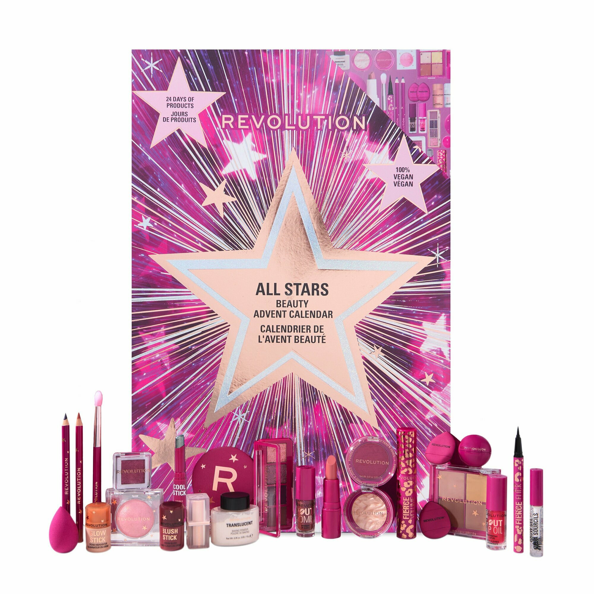 REVOLUTION Косметический адвент-календарь Beauty Makeup Advent Calendar, 24 предмета