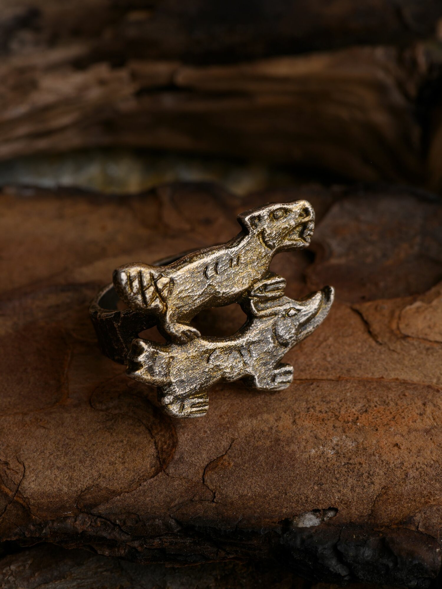 Кольцо разъемное, серебро, 925 проба, чернение