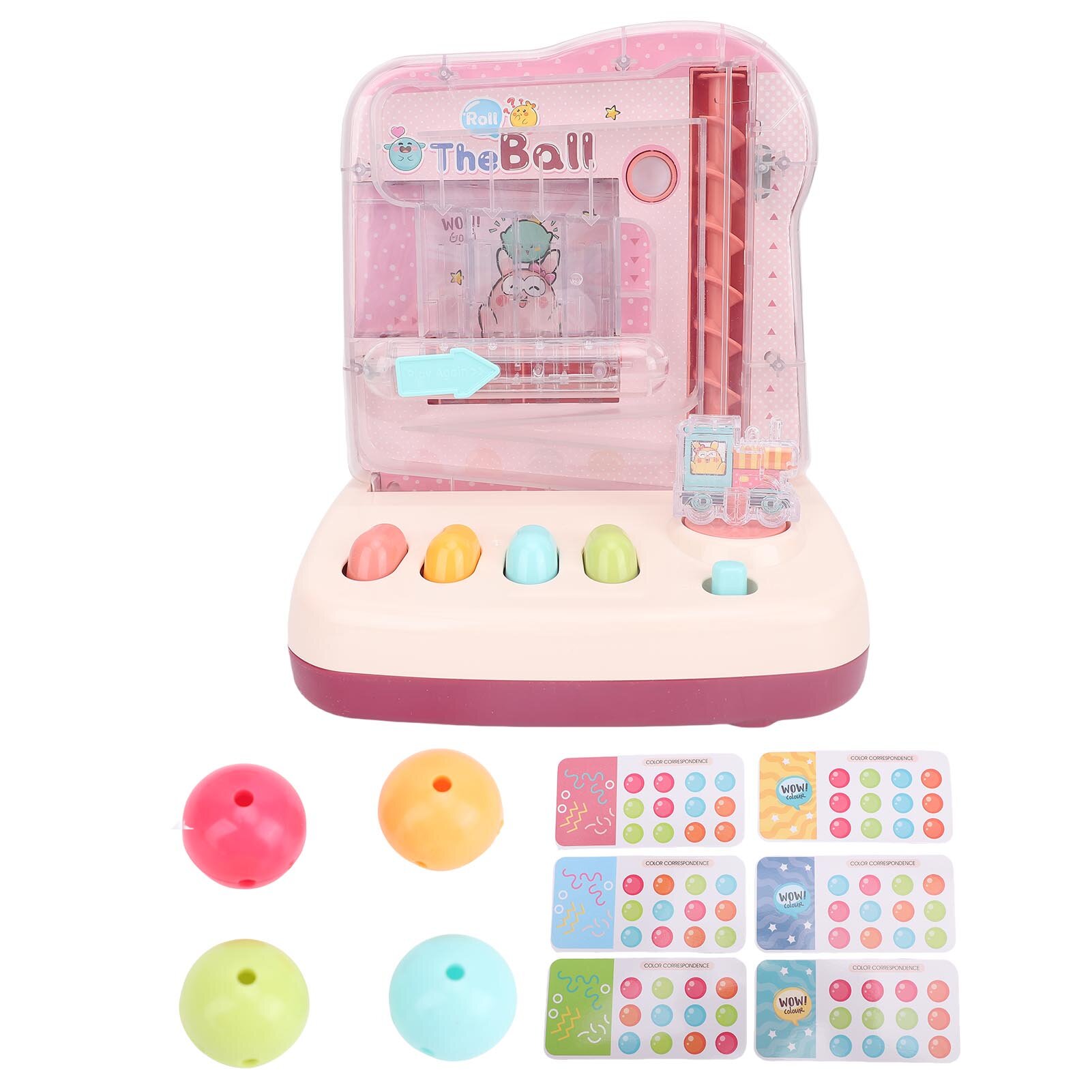 Детский игровой автомат для трекбола, развивающая головоломка, игрушка с катящимся шариком, интерактивная, развивает логическое мышление, розовый.