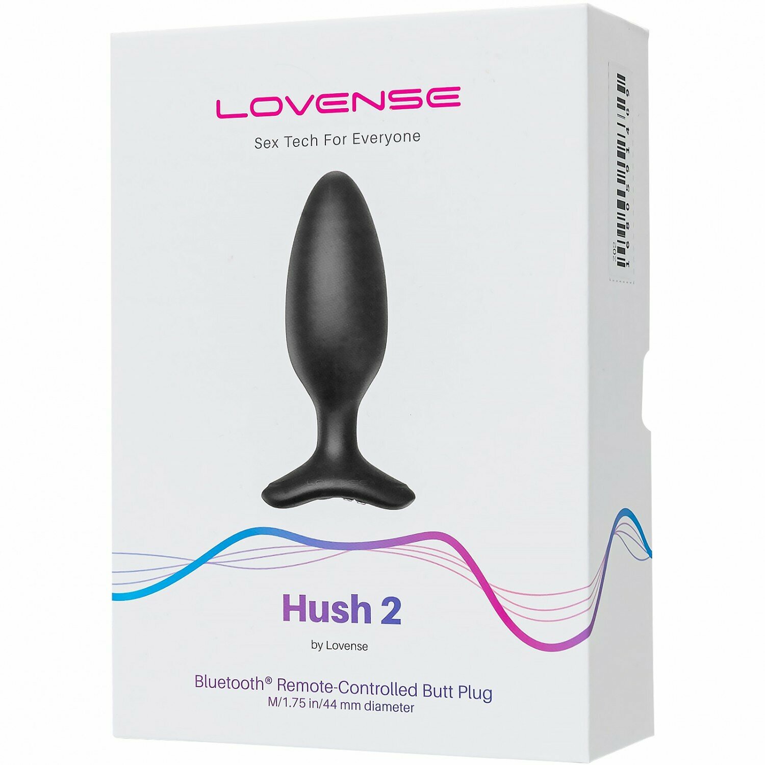 Анальная втулка LOVENSE "Hush 2", силикон, водонепроницаемость, с ограничителем, черная