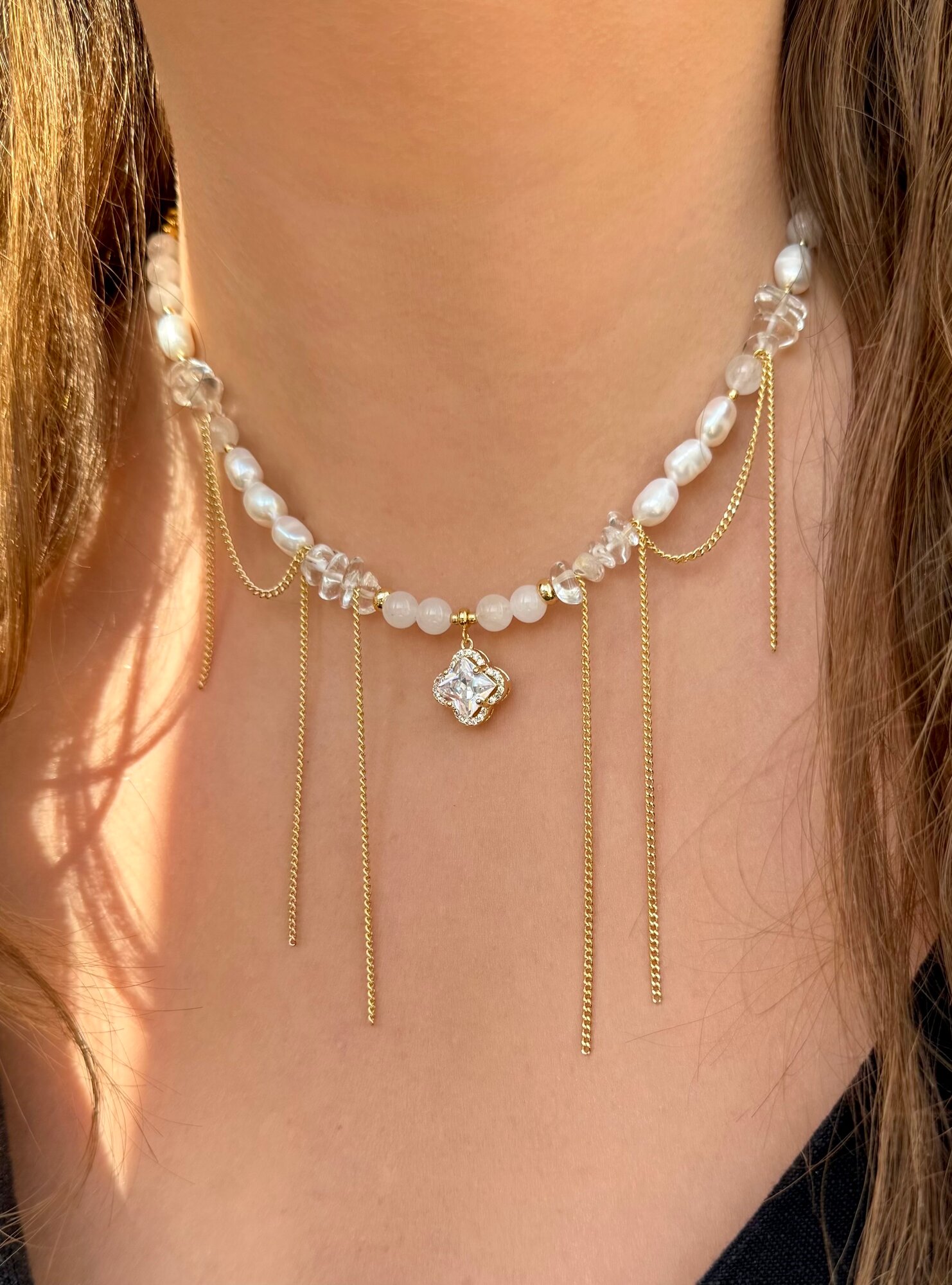 Колье, фианит