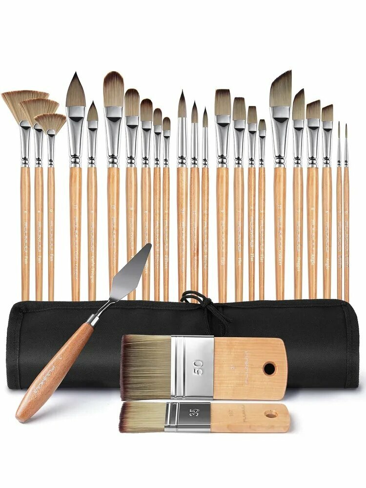 IKEA Набор кистей для рисования Веерная, Скошенная № 0, 2, 26 шт.