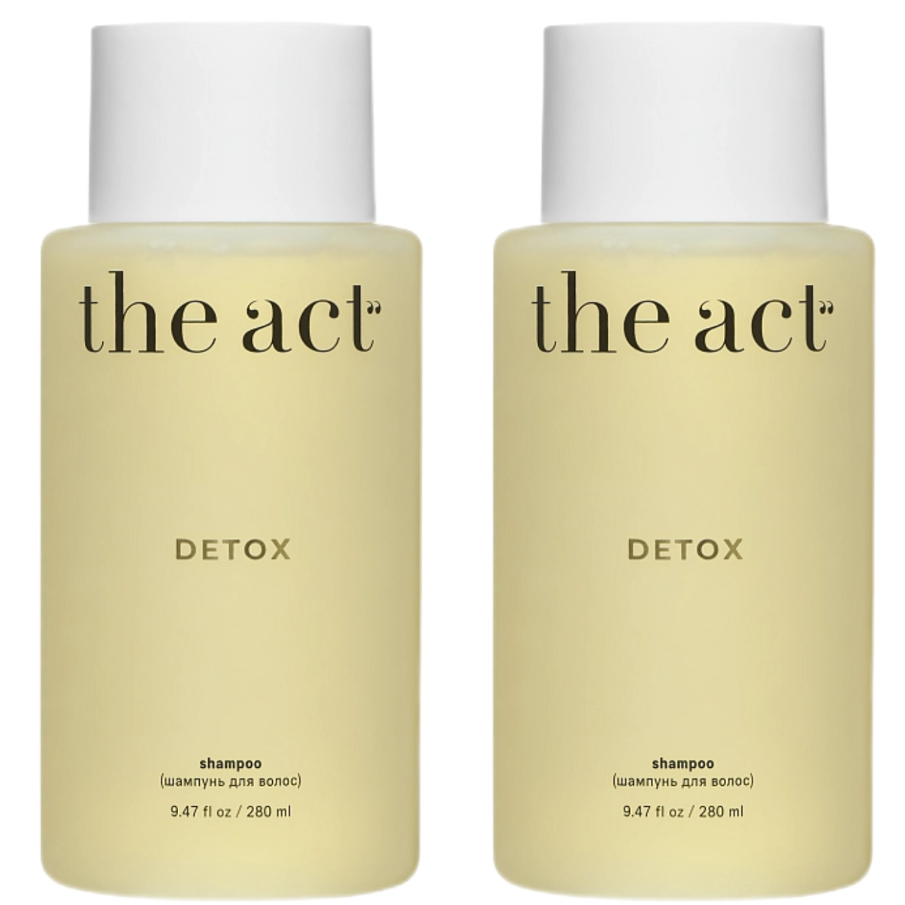 Шампунь для волос The Act, Detox, для глубокого очищения волос и кожи головы, 280 мл, 2 штуки