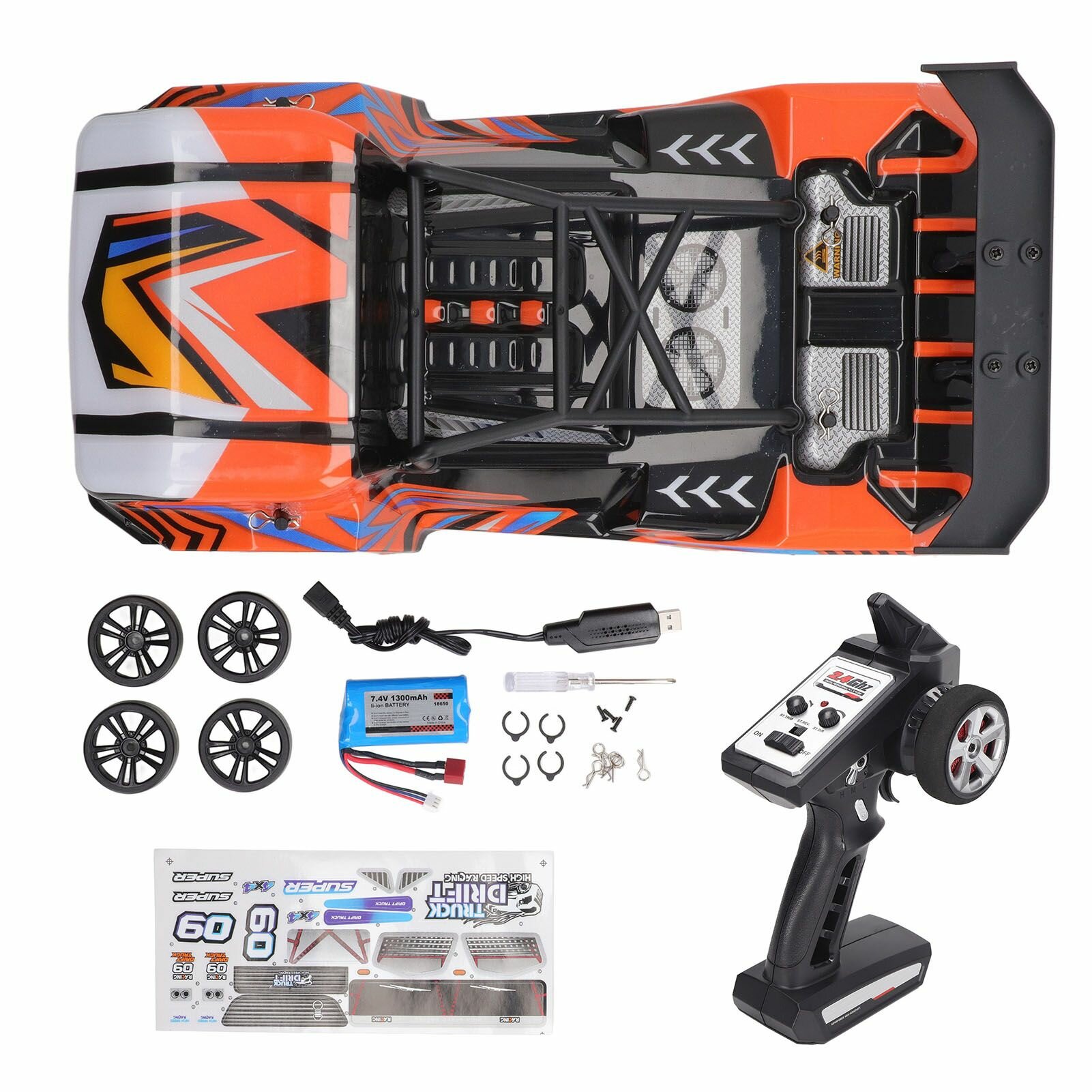 RC Drift Car 1/16 Бесступенчатое изменение скорости, пружинная амортизация 2,4G, антиинтерференционный пульт дистанционного управления, игрушечный автомобиль для дрифта