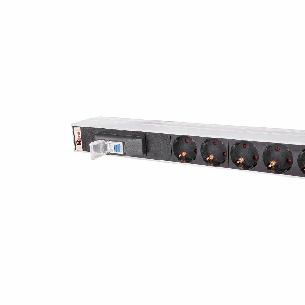 ЦМО Аксессуар REM Блок розеток Rem - 16 с авт. 16А, 7 Shuko, алюм, 19", колодка R - 16 - 7S - A - 440 - K