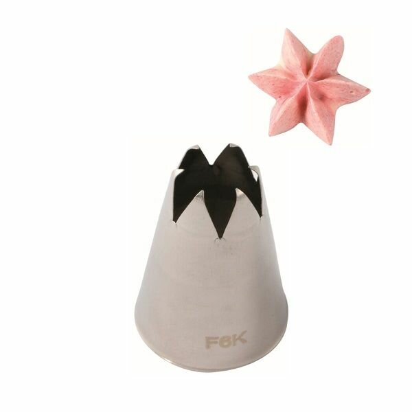 Насадка кондитерская "Звездочка закрытая" 6 лучей, верх d-20мм, низ d-25мм, h-45мм