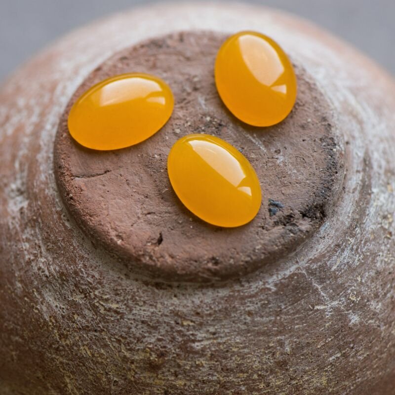 Кабошоны CafeBijou, горный доломит, овальные, жёлтый, 18х13 мм, 10шт.