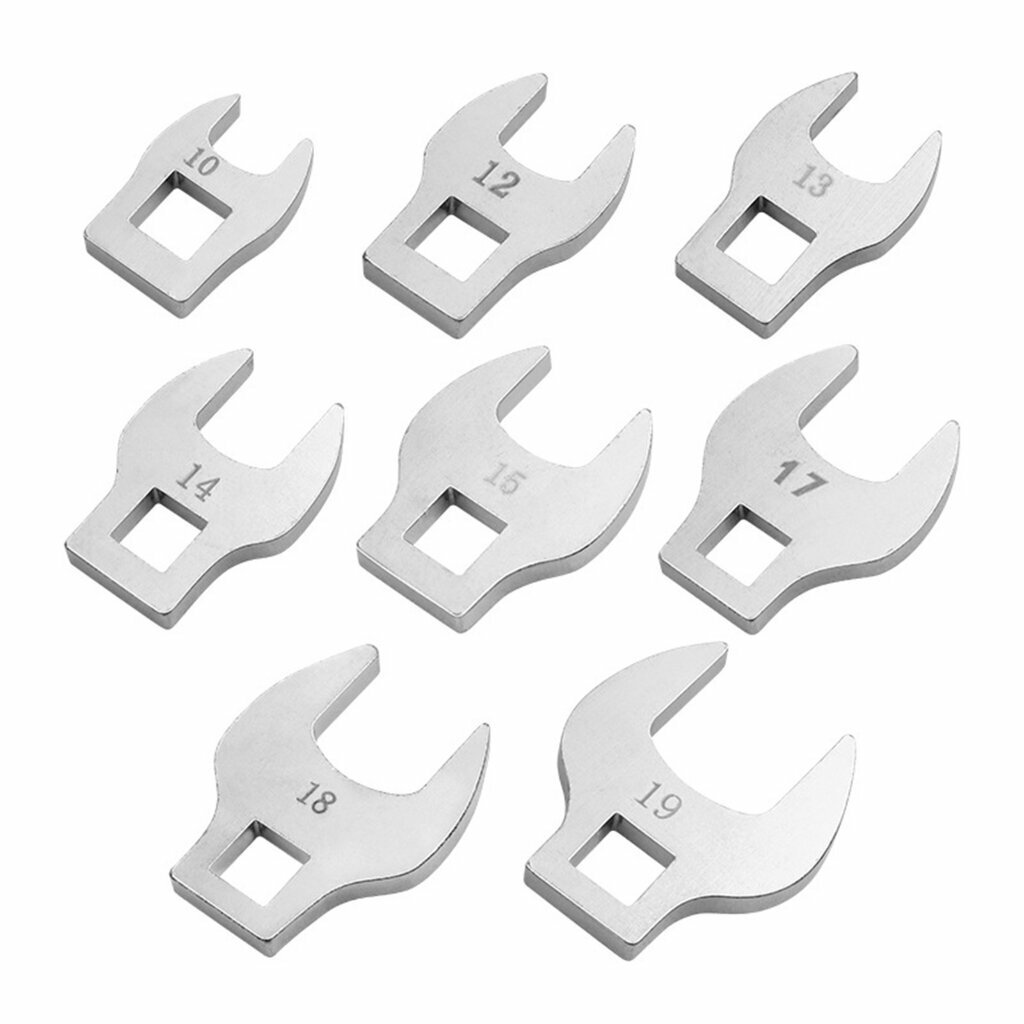 Набор гаечных ключей Crows Foot 3/8 дюйма, набор из 8 гаечных ключей Crowfoot 10-19 мм, инструмент для гаечного ключа с храповым механизмом, крепеж для механики