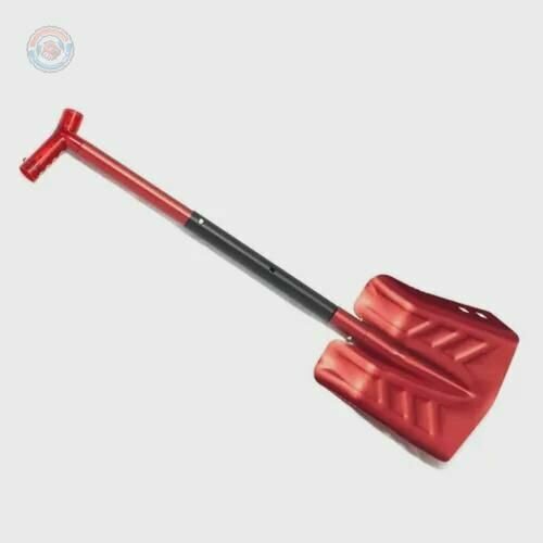 Лопата лавинная складная с пилой в рукоятке туристическая алюминиевая телескопическая для походов и зимних активностей красная SPI