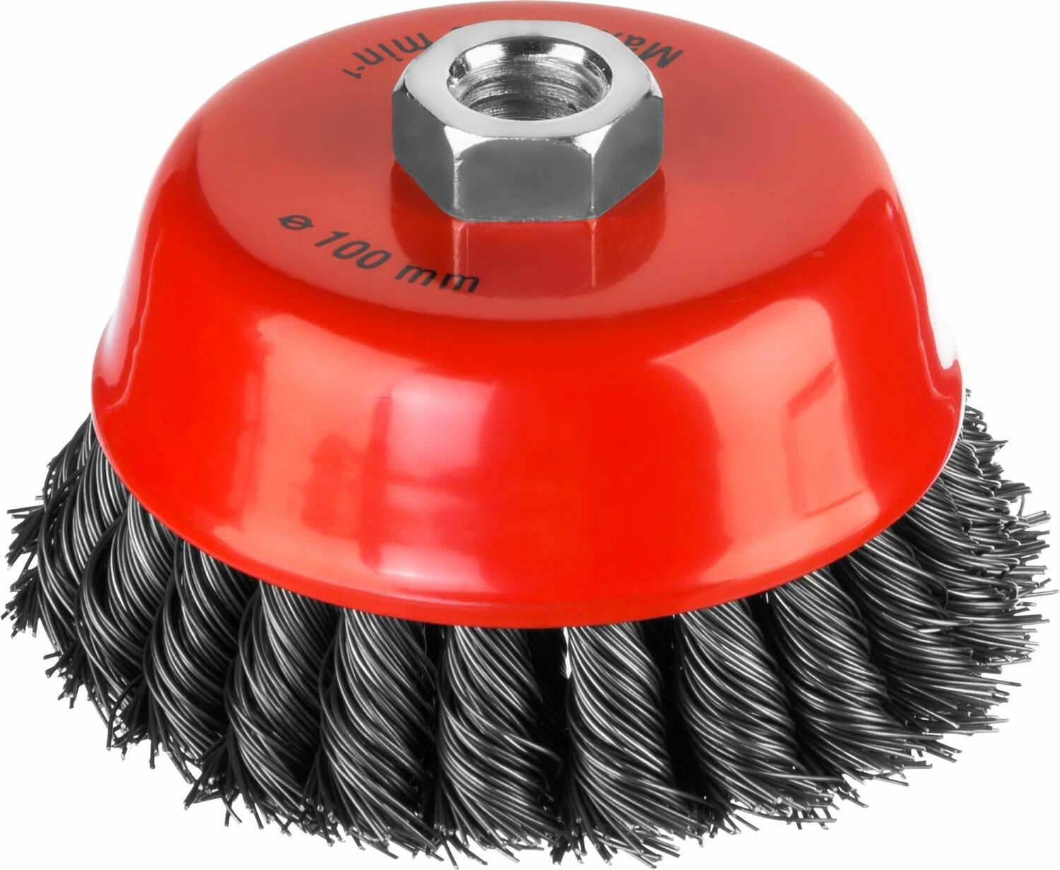 Чашечная щетка-крацовка MIRAX, 100 мм, жгутированная стальная проволока 0.5 мм, для УШМ 35104-100-2