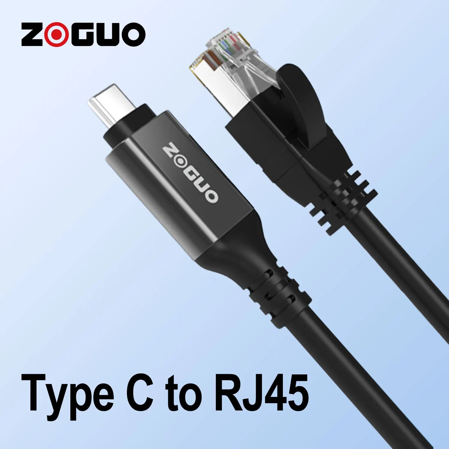 Кабель ZOGUO USB C - Ethernet, Type C-RJ45, 0.5M