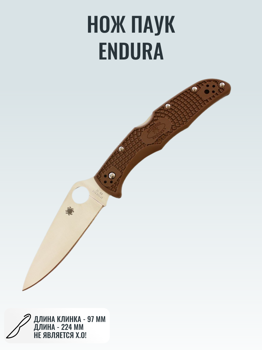 Нож складной туристический Паук Спайдерко Эндура (Endura 4), длина клинка 9 см