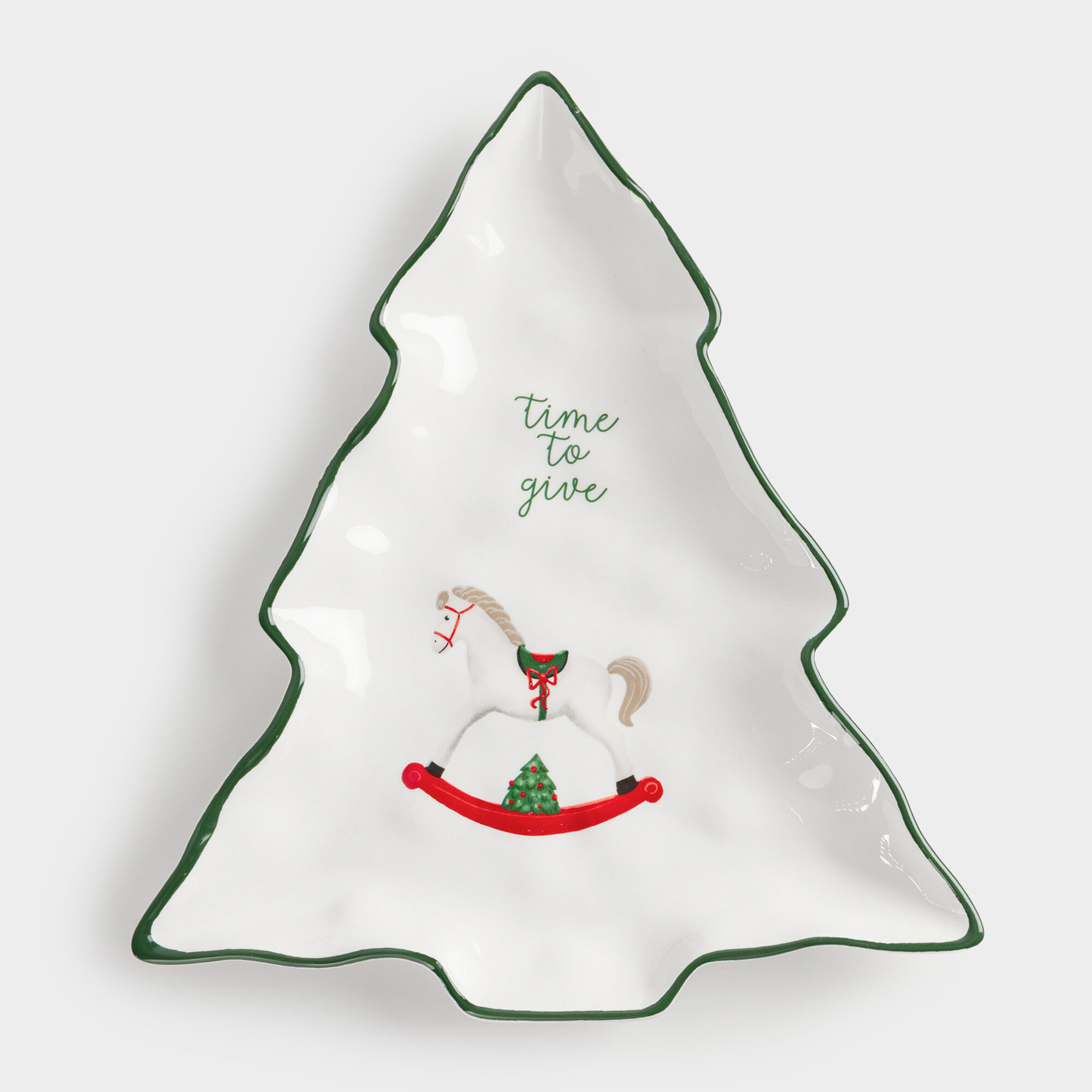 Блюдо Kuchenland, 31х27 см, керамика, Лошадка, Сhristmas green