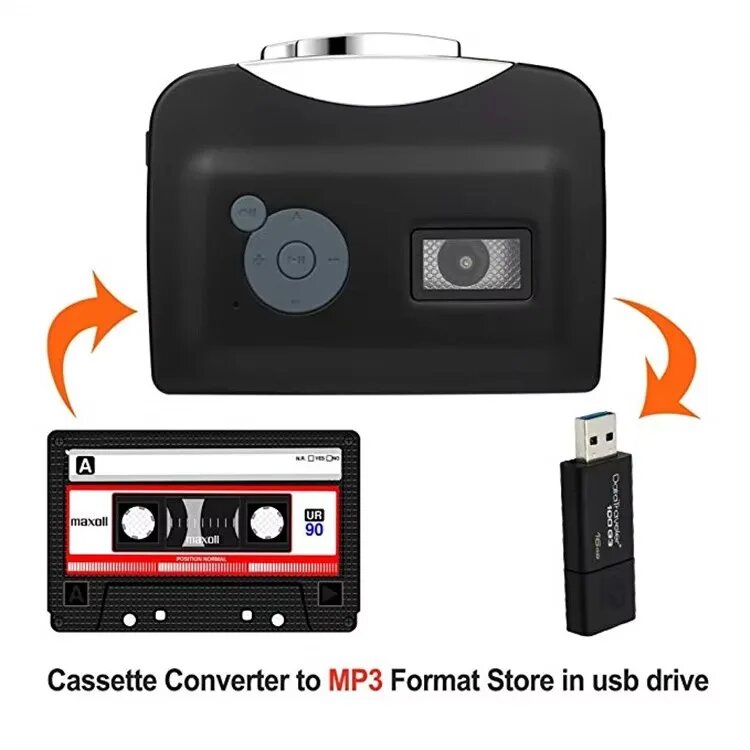 Кассетный плеер с USB-подключением для записи музыки в формате MP3 на USB-накопитель. Музыкальный конвертер для кассетного плеера с USB-подключением