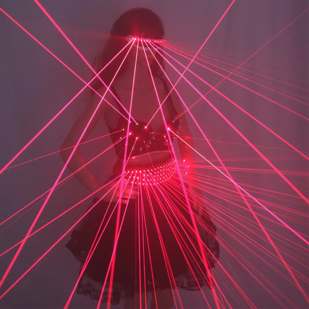 Женский красный светодиодный костюм TEMLASER для сцены